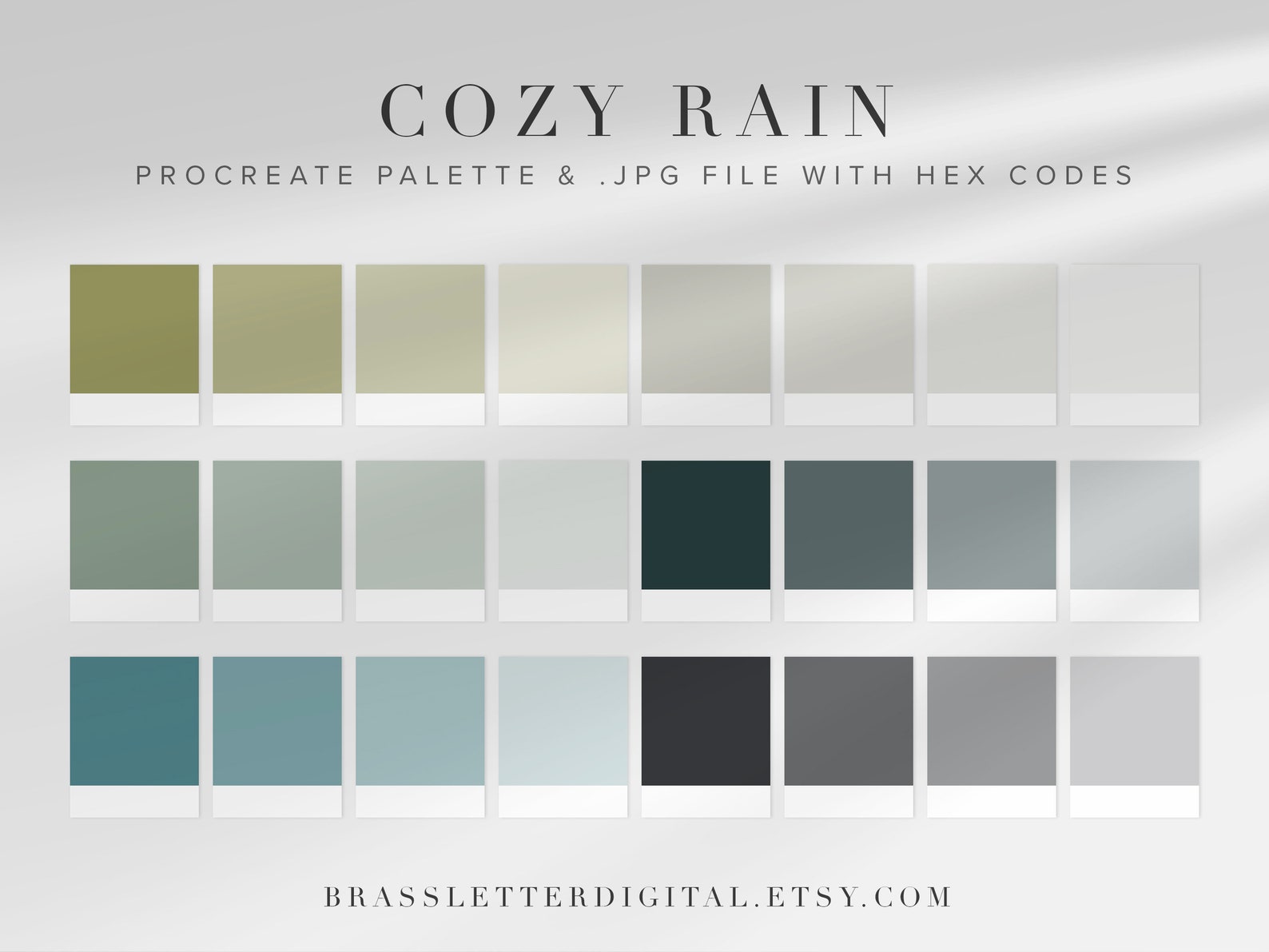 Cozy Rain Color Palette (procreate Palette & JPG With Hex Codes ...