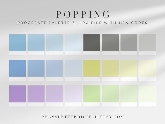 Popping Color Palette procreate Palette & JPG With Hex Codes - Etsy