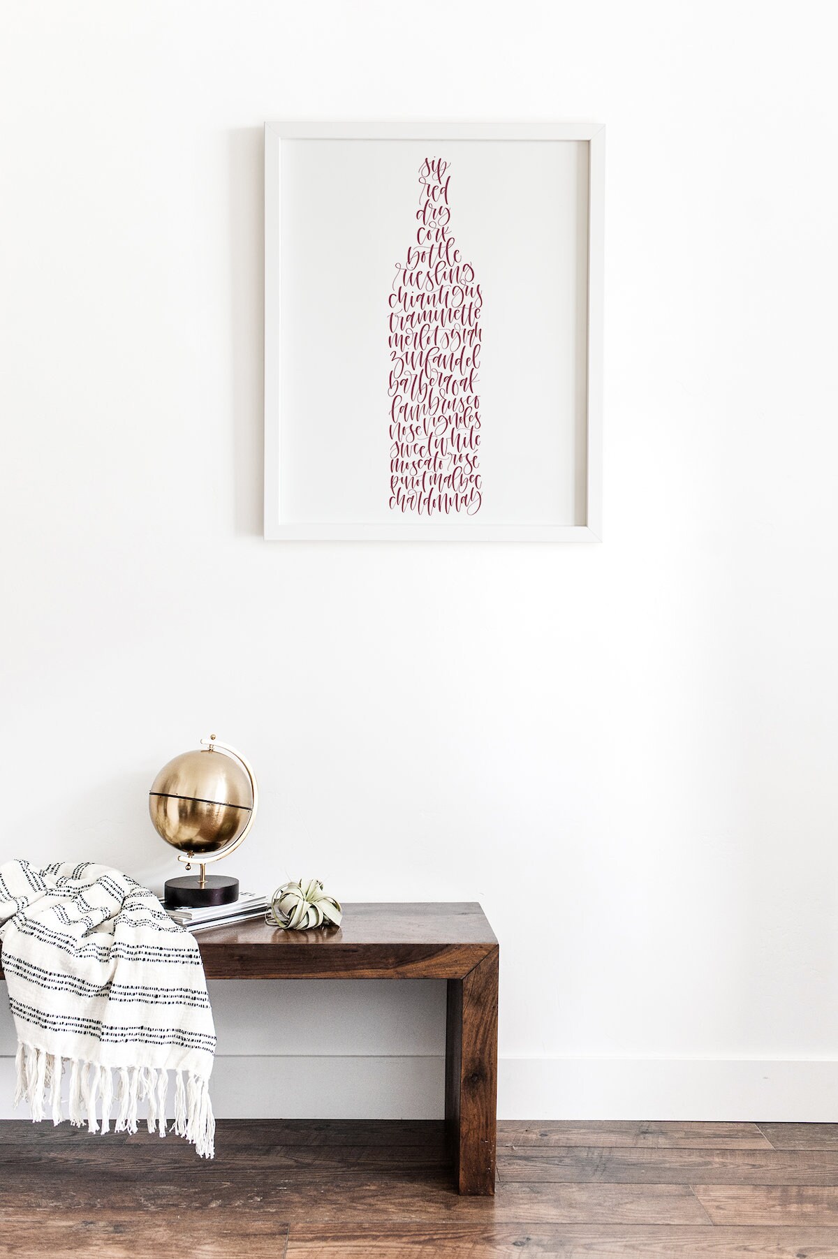 Printable Wine Bottle Words red Handwritten Artwork // Wine - Etsy