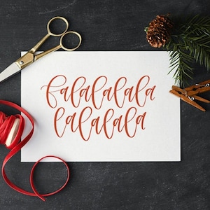 Printable Fa La La La La Handwritten Artwork // Typography - Etsy