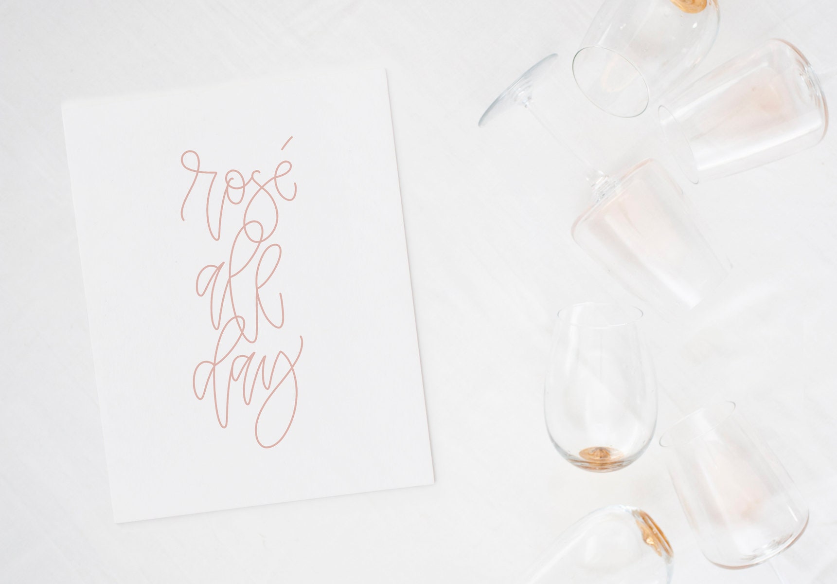 Printable Rosé All Day Handwritten Artwork // Wine Download, Blush Pink ...