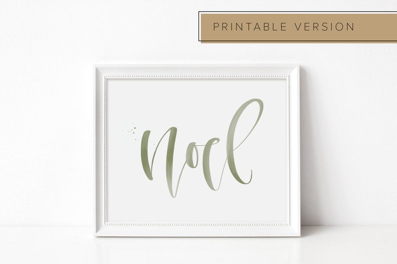Printable Noel Handwritten Artwork // Watercolor Calligraphy | Etsy