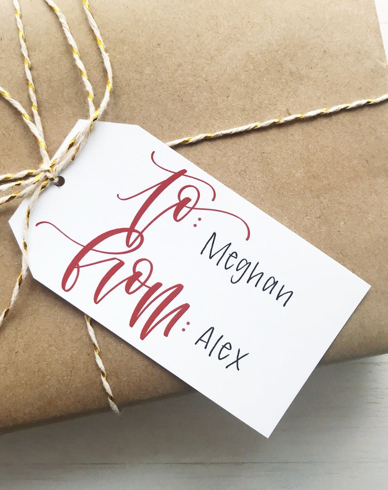 Printable To/from Gift Tags With Handwritten Modern Calligraphy ...