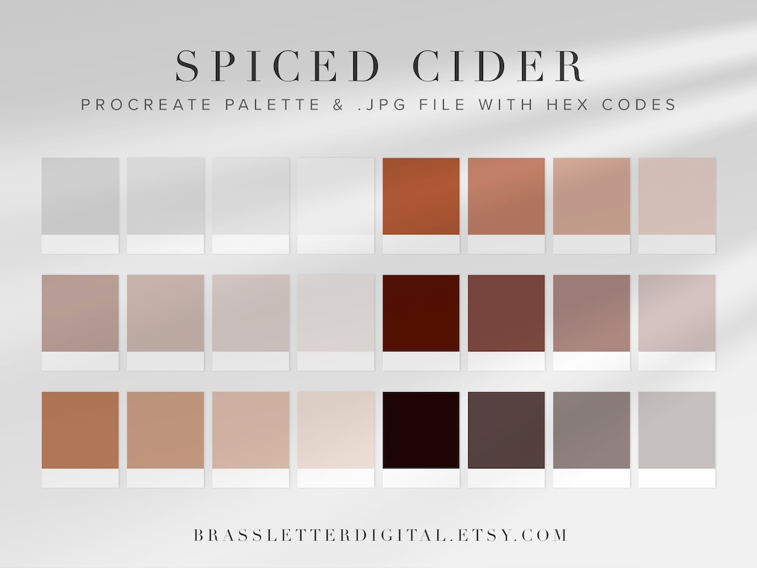 Spiced Cider Color Palette (procreate Palette & JPG With Hex Codes ...