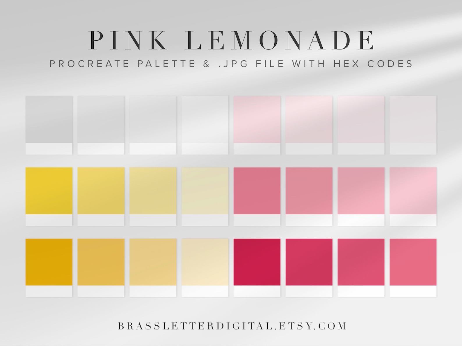 Pink Lemonade Color Palette (procreate Palette & JPG With Hex Codes ...