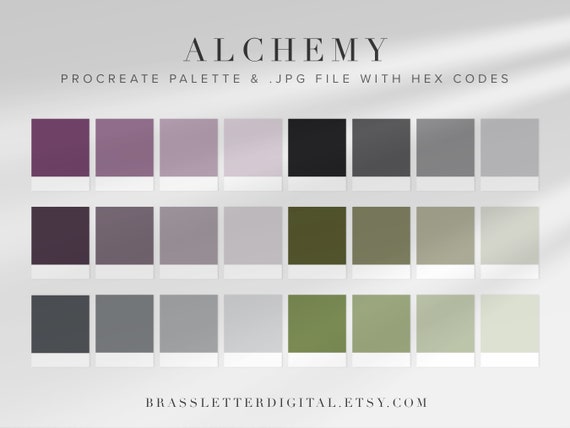 Alchemy Color Palette procreate Palette & JPG With Hex Codes - Etsy