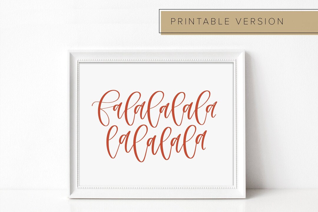 Printable Fa La La La La Handwritten Artwork // Typography - Etsy