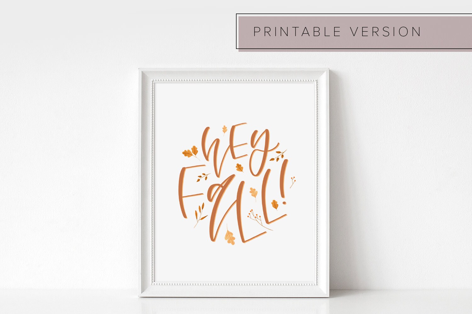 Printable Handwritten Hey Fall! Artwork // Autumn Instant Download ...