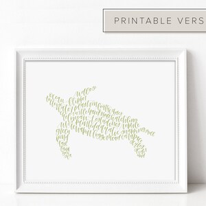 Printable Handwritten Turtle Words Artwork // Sea Turtle, Reptile Wall ...