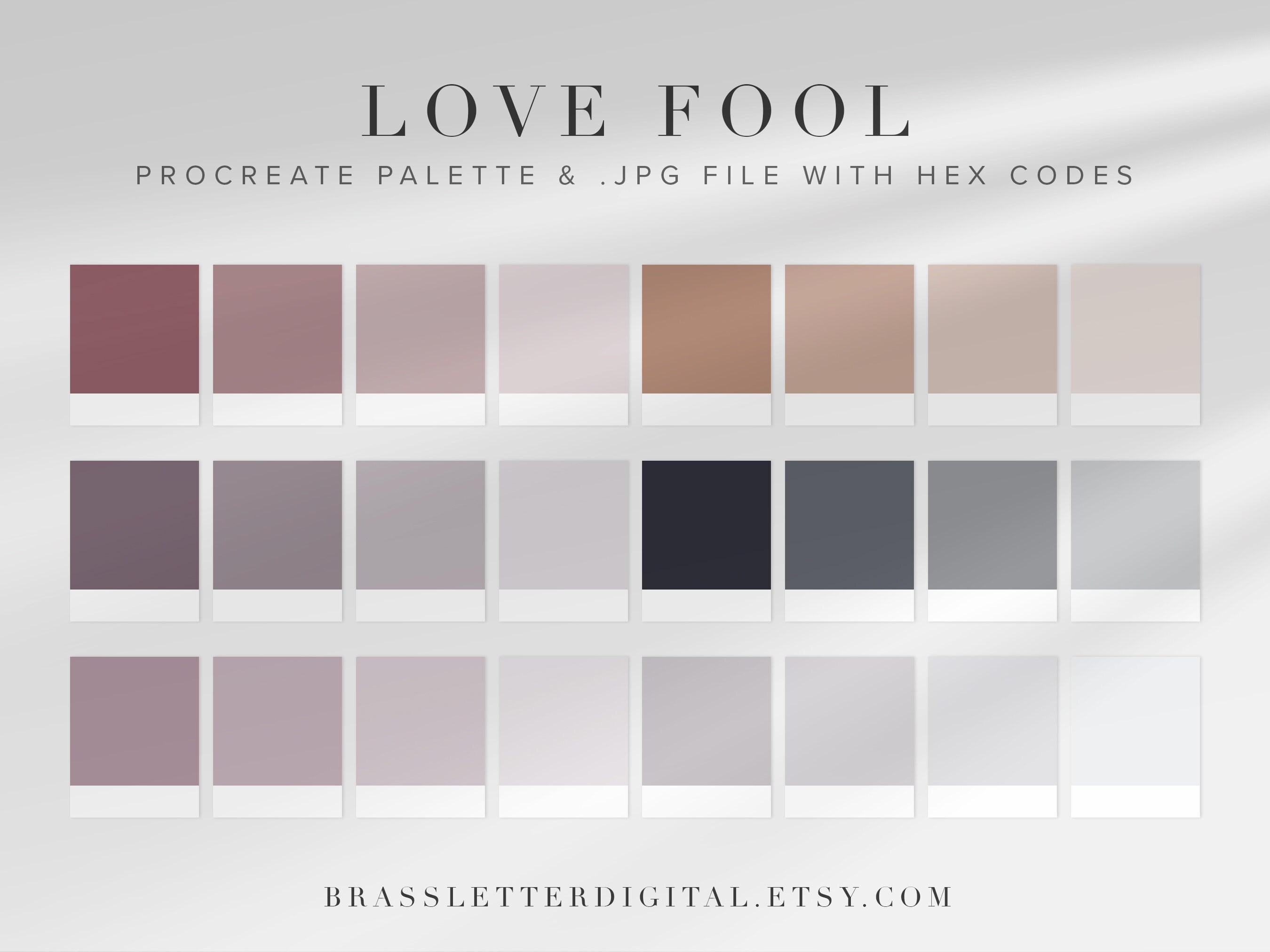 Love Fool Color Palette procreate Palette & JPG With Hex Codes ...