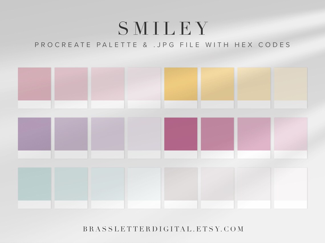 Smiley Color Palette (procreate Palette & JPG With Hex Codes ...