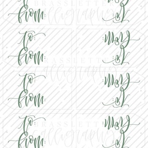 Printable To/from Gift Tags With Handwritten Modern Calligraphy ...