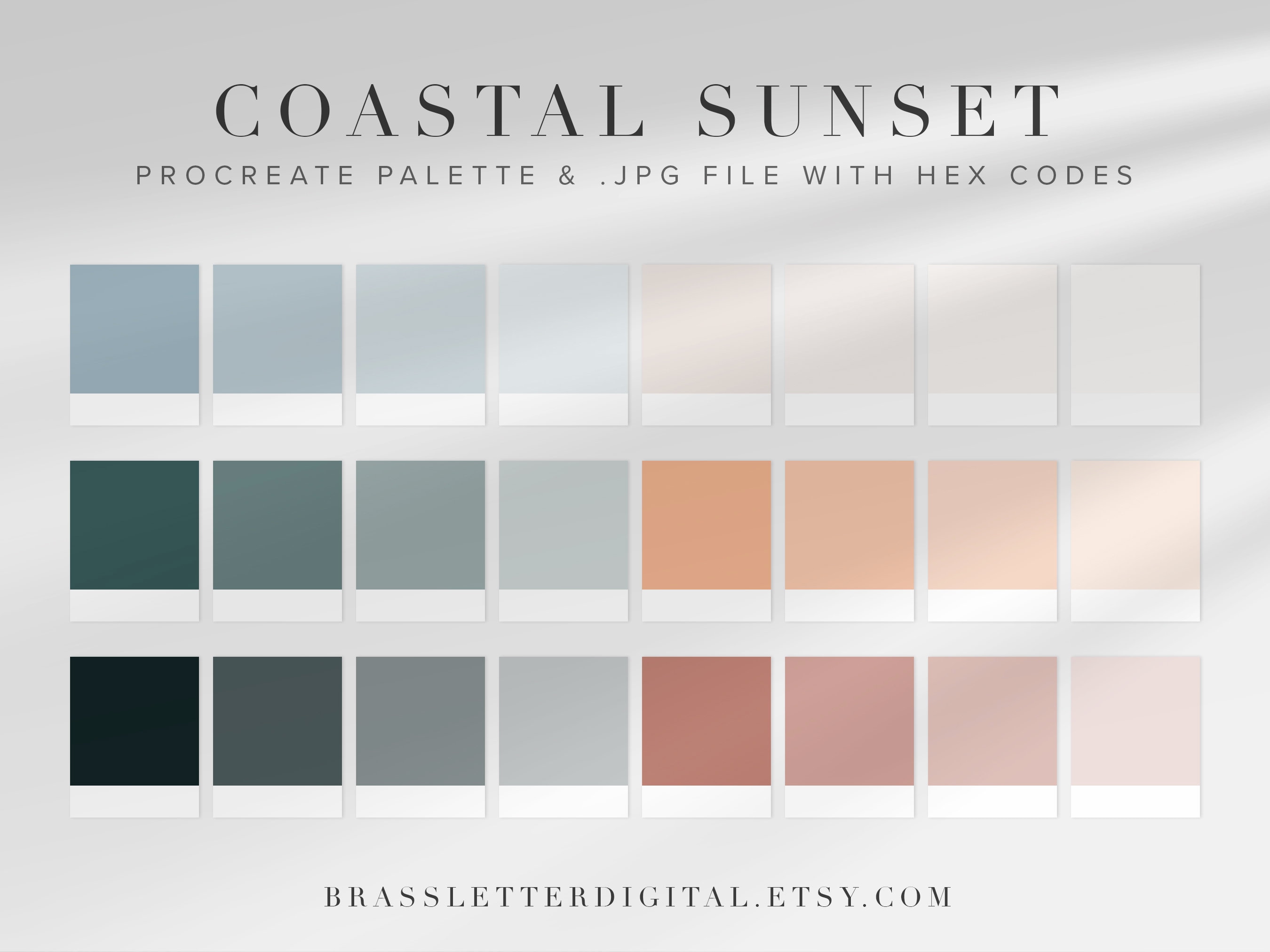 Coastal Sunset Color Palette (procreate Palette & JPG With Hex Codes ...