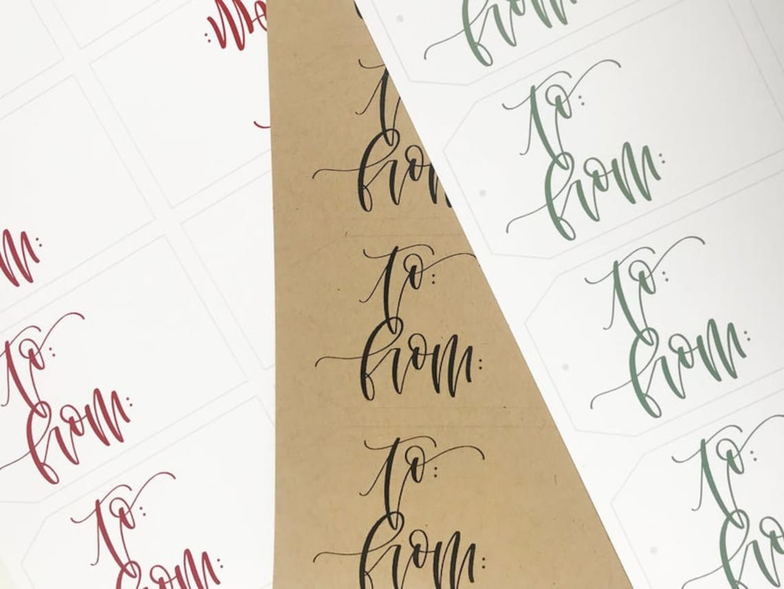 Printable To/from Gift Tags With Handwritten Modern Calligraphy ...