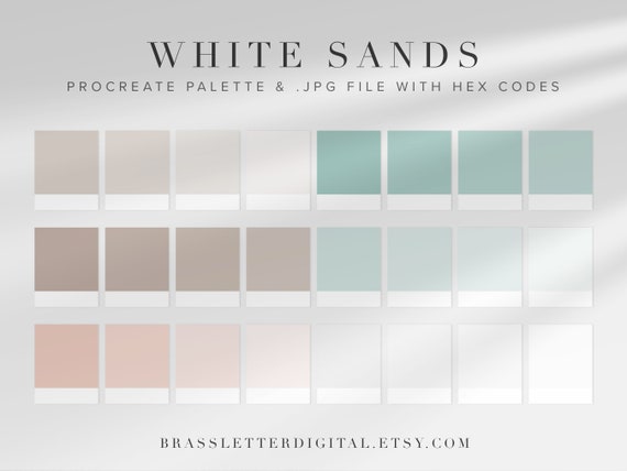 White Sands Color Palette procreate Palette & JPG With Hex - Etsy