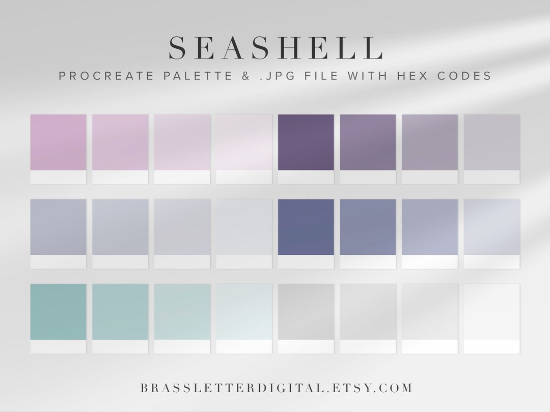 Seashell Color Palette (procreate Palette & JPG With Hex Codes ...