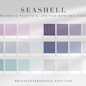 Seashell Color Palette (procreate Palette & JPG With Hex Codes ...