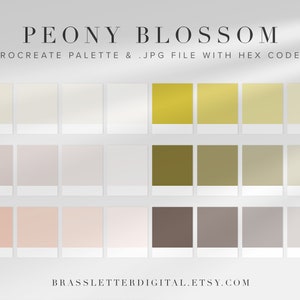 Peony Blossom Color Palette (procreate Palette & JPG With Hex Codes ...