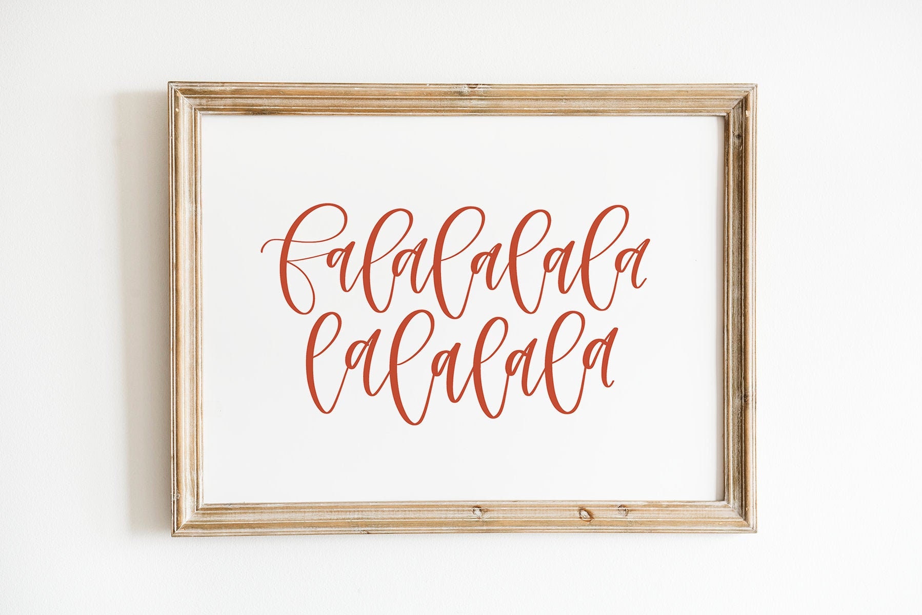 Printable Fa La La La La Handwritten Artwork // Typography - Etsy