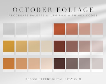 October Color Palette - Etsy