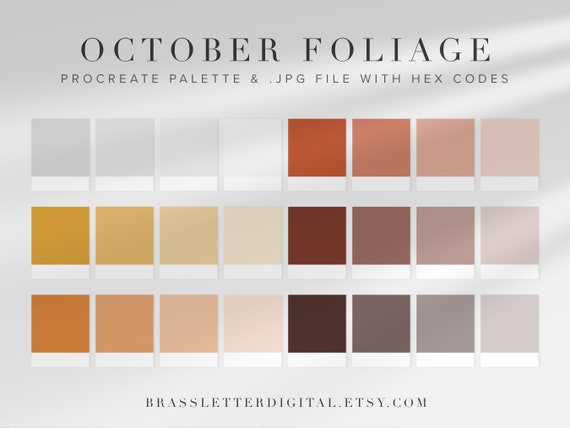 October Foliage Color Palette procreate Palette & JPG With - Etsy