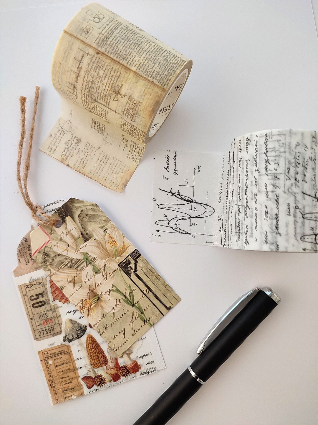 Washi Tape Handwriting Scrapbooking Washi Tape Vintage - Etsy