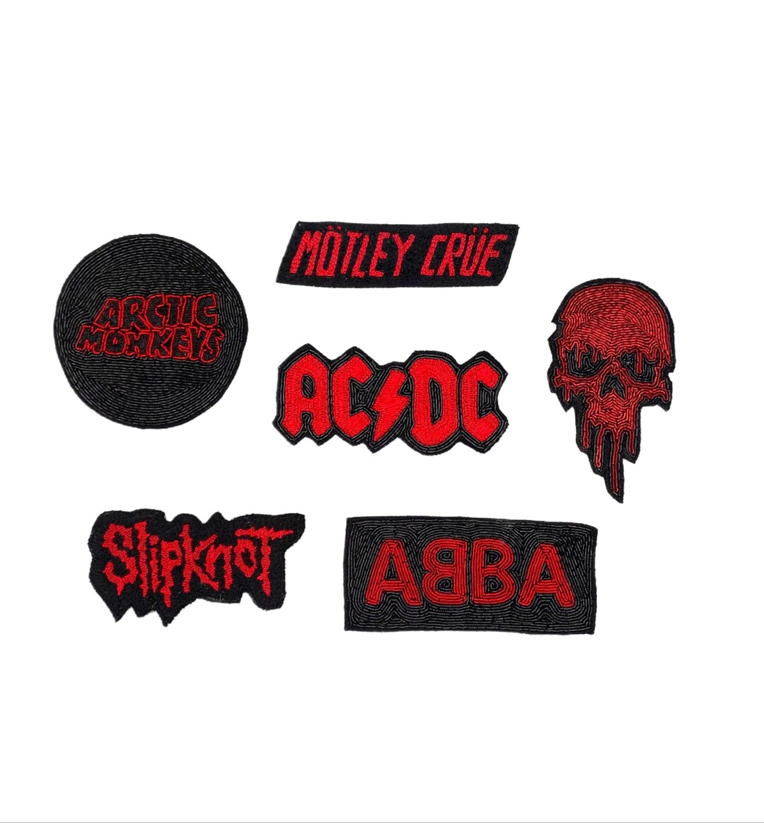 Ac/dc,slipknot,abba,motley Crue,artic Monkeys,handembroidered Patches ...