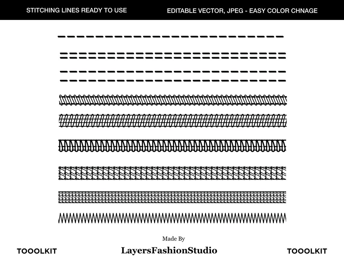 Stitch Lines for Flats Fashion Flat Sketch - Schizzo Tecnico Di Moda ...