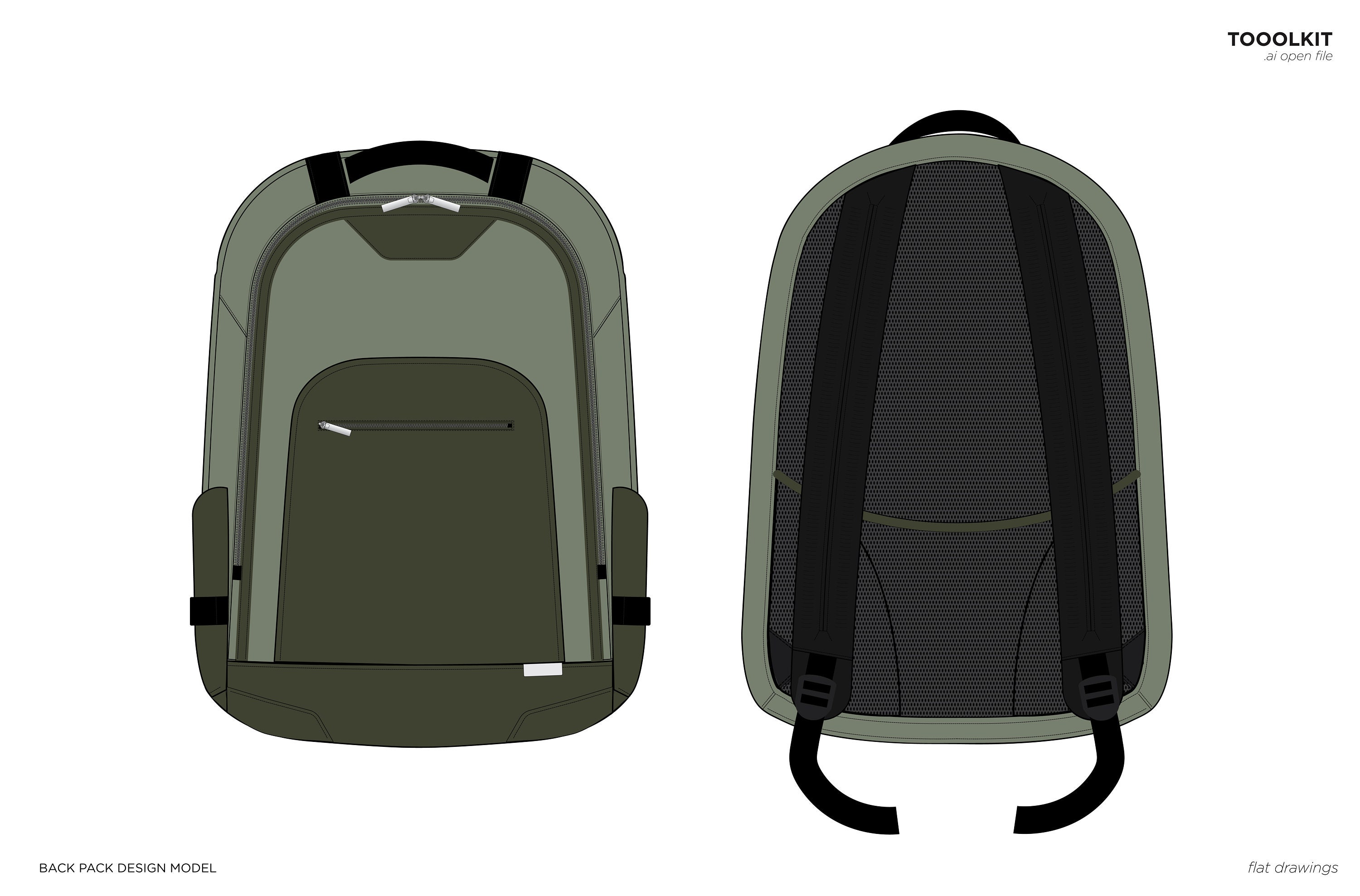 Backpack Fashion Vector Sketch: Outdoor Flat Drawings (AI, PDF) - Etsy