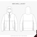 Men Parka Jacket Vector Mockup Pack Template Fashion Illustrator Tech ...