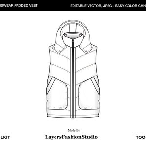 Vest Vector Mockup Pack Template Fashion Illustrator Tech Pack Clothing ...