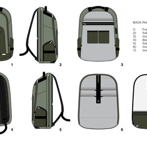 Backpack Fashion Vector Sketch: Outdoor Flat Drawings (AI, PDF) - Etsy