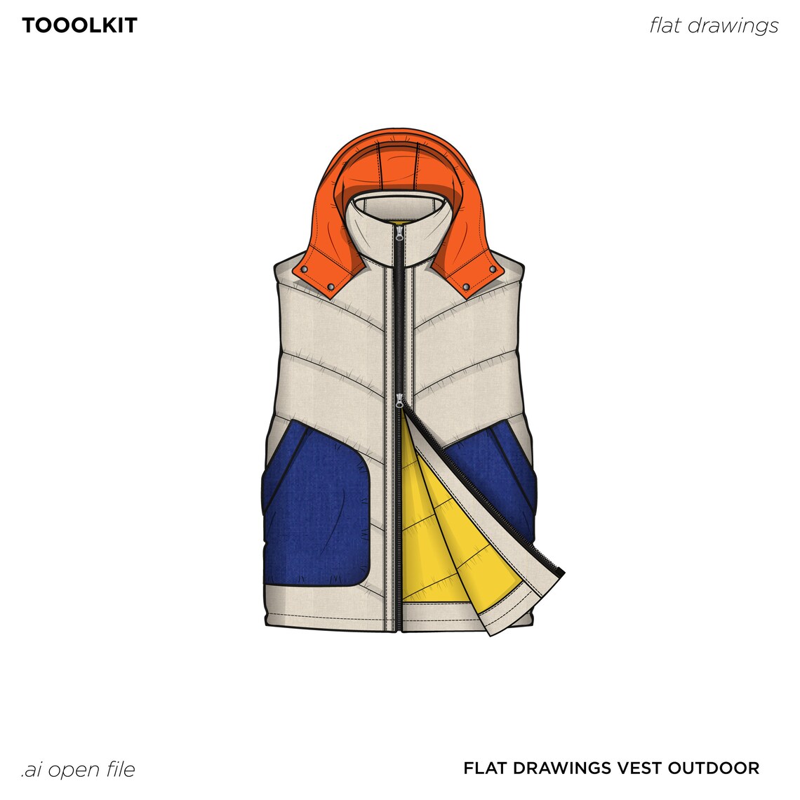 Vest Vector Mockup Pack Template Fashion Illustrator Tech Pack Clothing ...