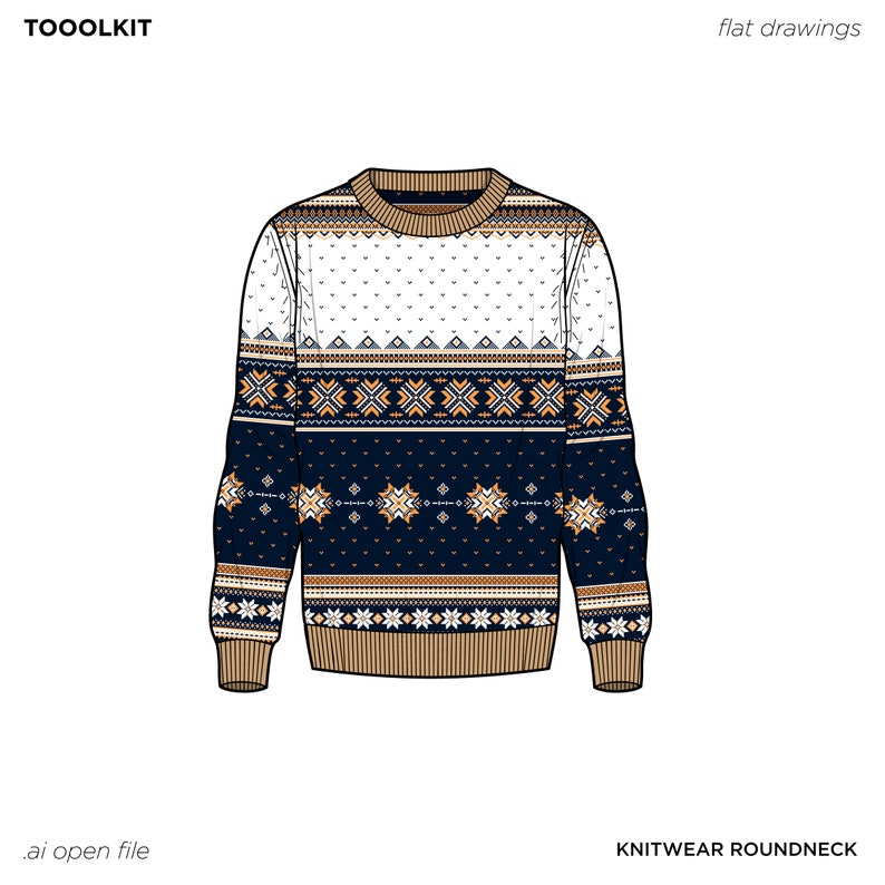 Knitwear Vector Mockup Pack Template Fashion Illustrator Tech Pack ...