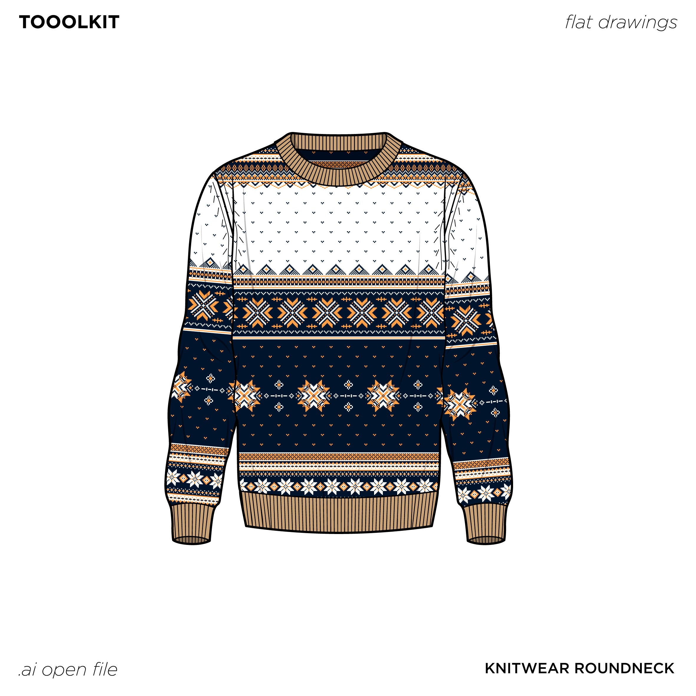 Knitwear Vector Mockup Pack Template Fashion Illustrator Tech Pack ...