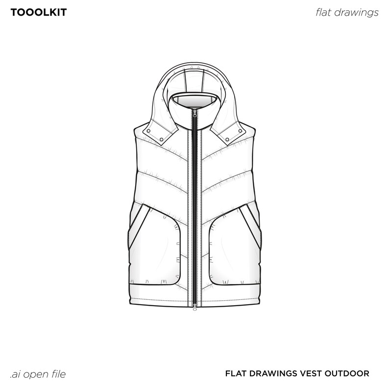 Vest Vector Mockup Pack Template Fashion Illustrator Tech Pack Clothing ...