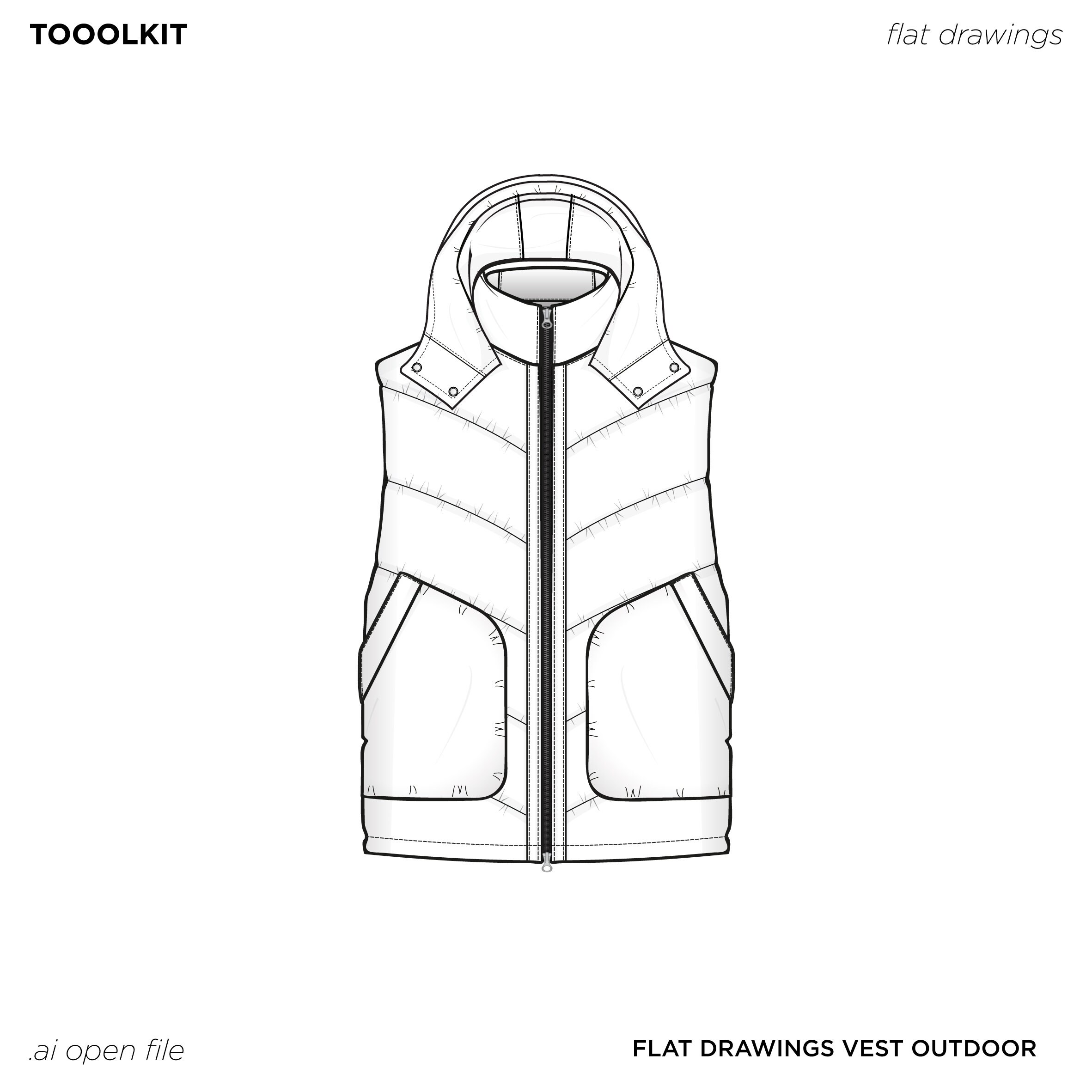 Vest Vector Mockup Pack Template Fashion Illustrator Tech Pack Clothing ...