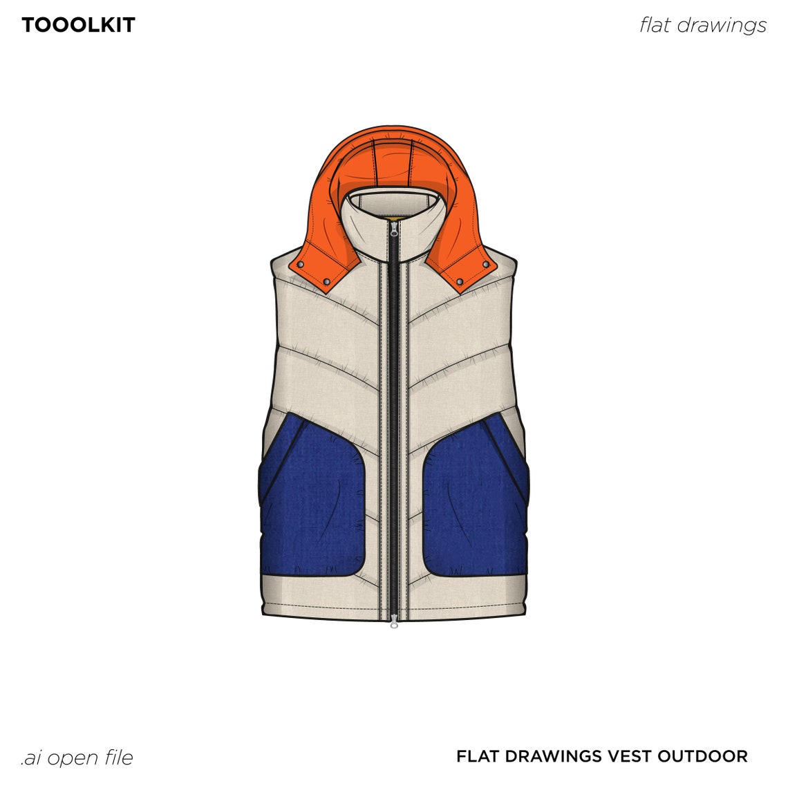 Vest Vector Mockup Pack Template Fashion Illustrator Tech Pack Clothing ...