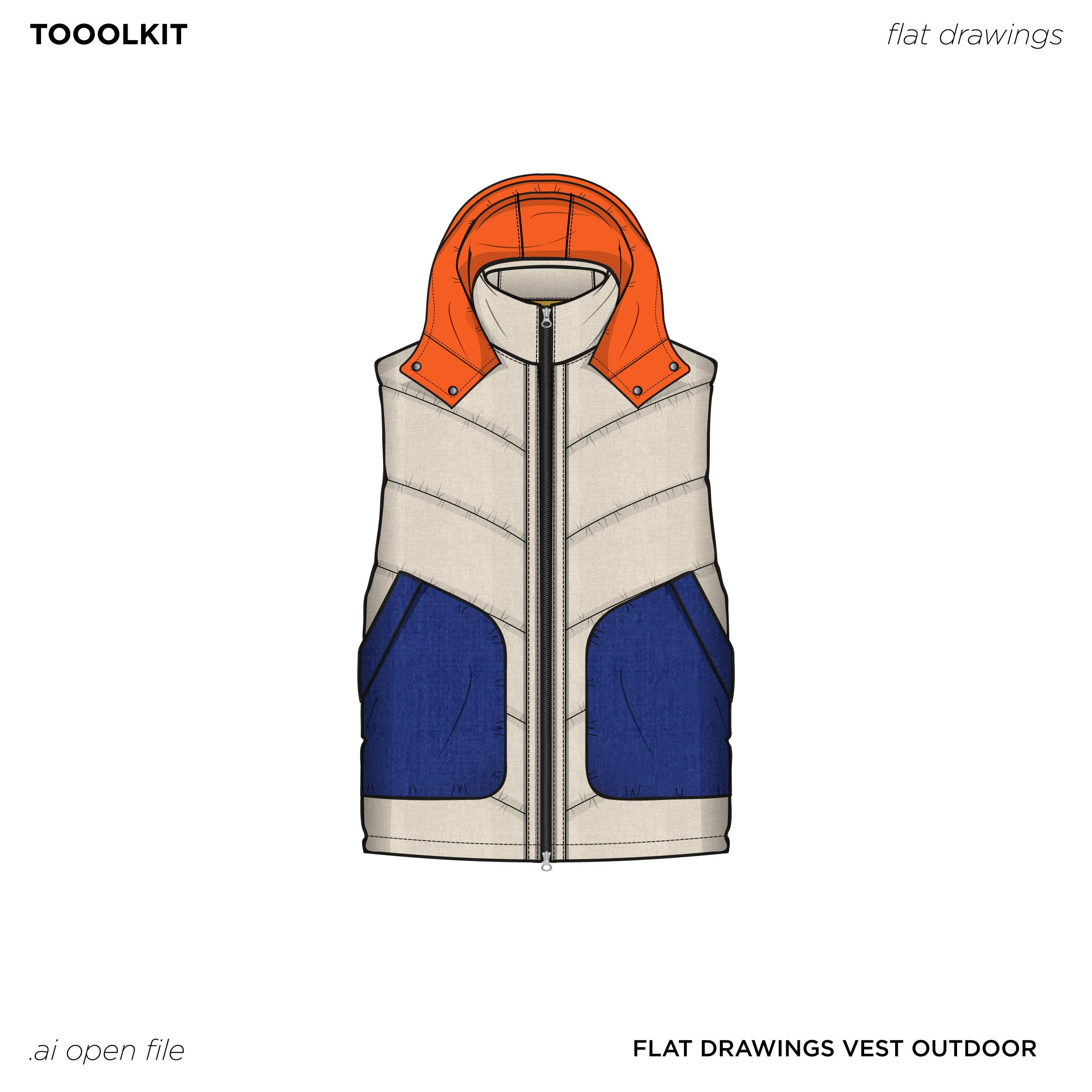 Vest Vector Mockup Pack Template Fashion Illustrator Tech Pack Clothing ...