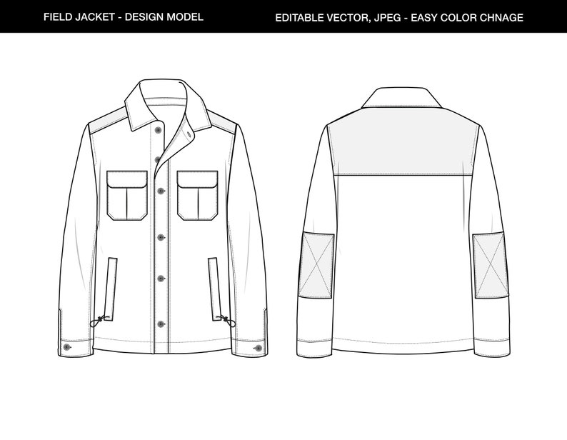 Field Jacket Military Vector Mockup Pack Template Fashion - Etsy