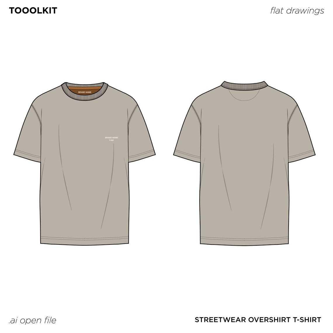 Streetwear Oversize Tee Vector Bundle Vector Tech Pack Illustrator ...