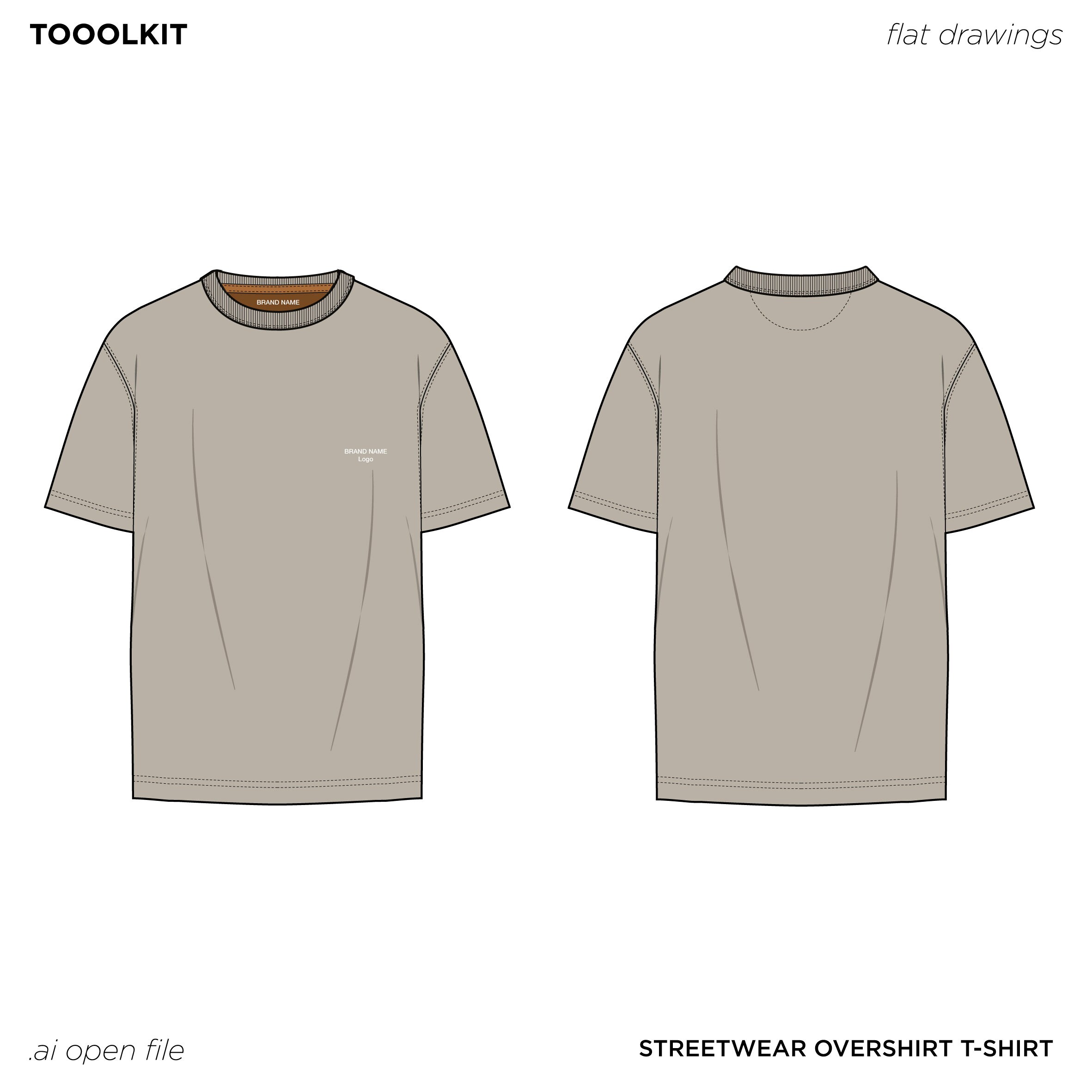 Streetwear Oversize Tee Vector Bundle Vector Tech Pack Illustrator ...