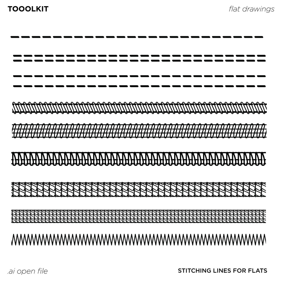 Stitch Lines for Flats Fashion Flat Sketch Schizzo Tecnico Di Moda ...