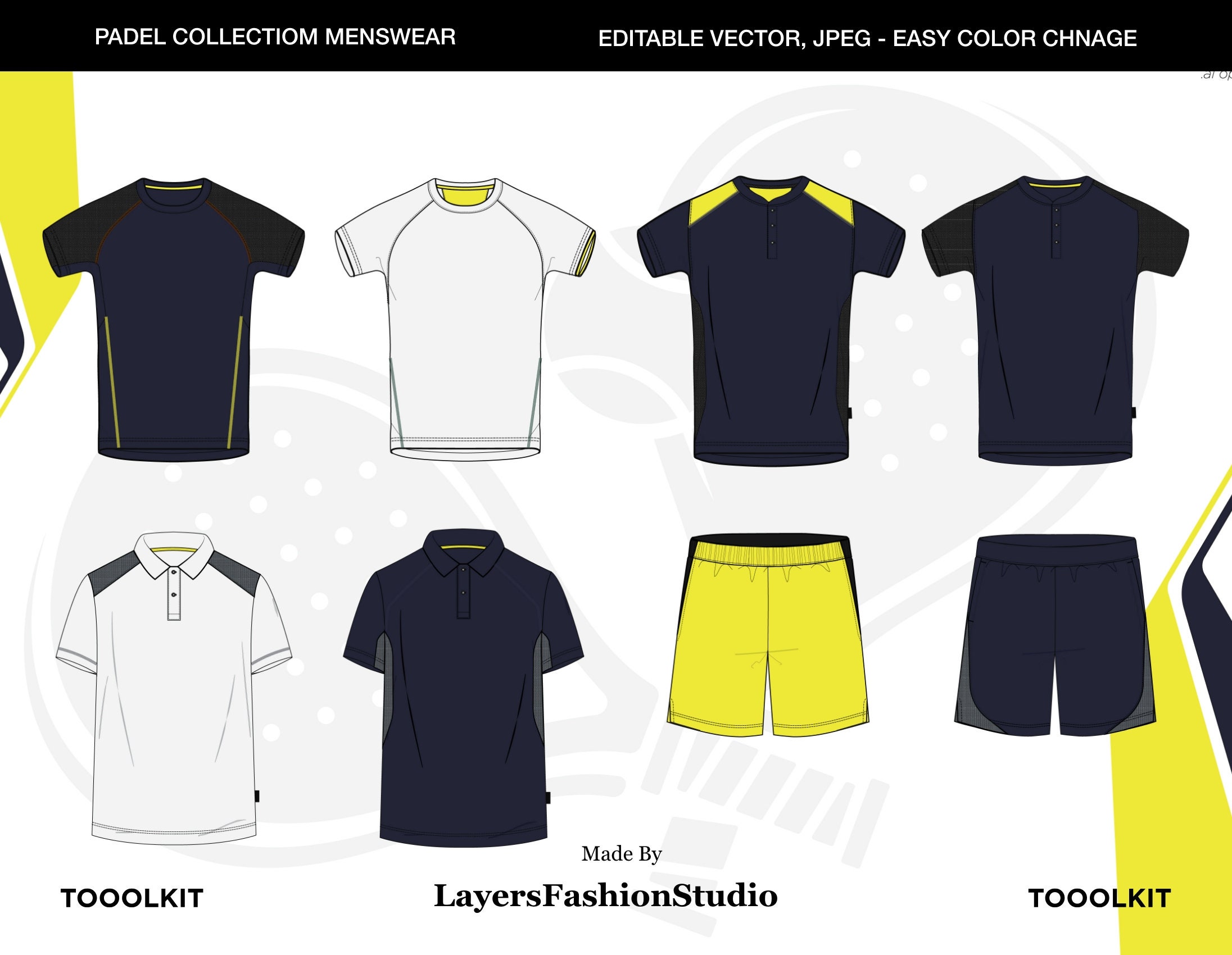 Sportswear Vector Mockup Pack Template Fashion Illustrator Tech Pack ...