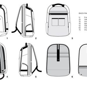 Backpack Fashion Vector Sketch: Outdoor Flat Drawings (AI, PDF) - Etsy