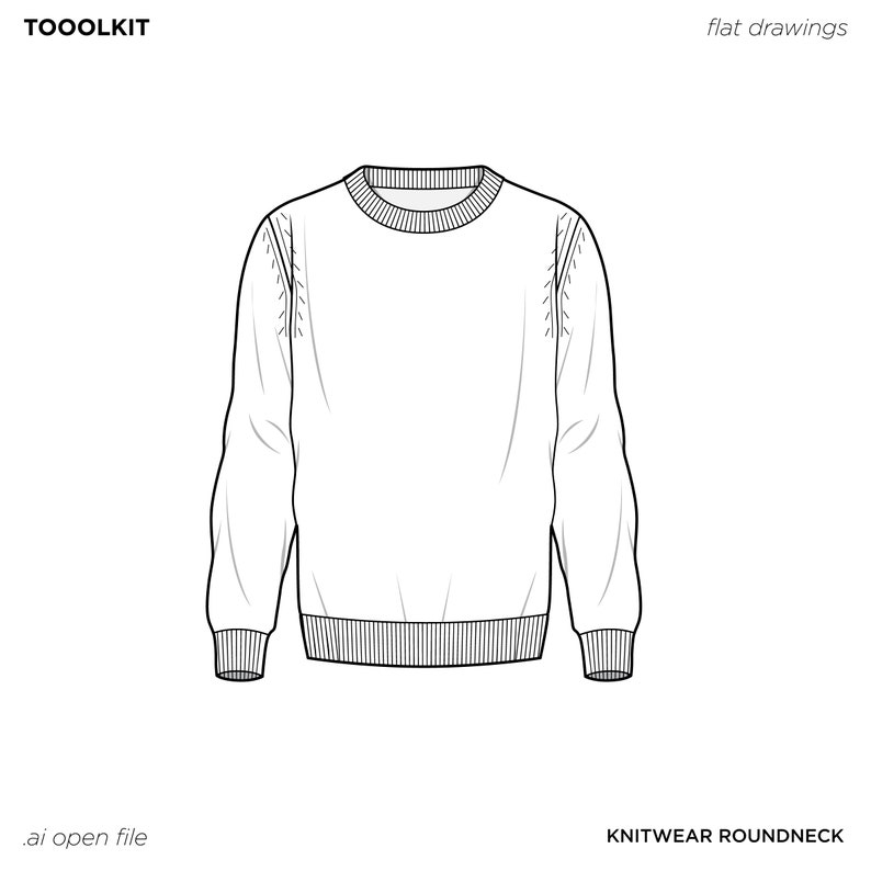 Knitwear Vector Mockup: Fashion Illustrator Tech Pack (clothing ...