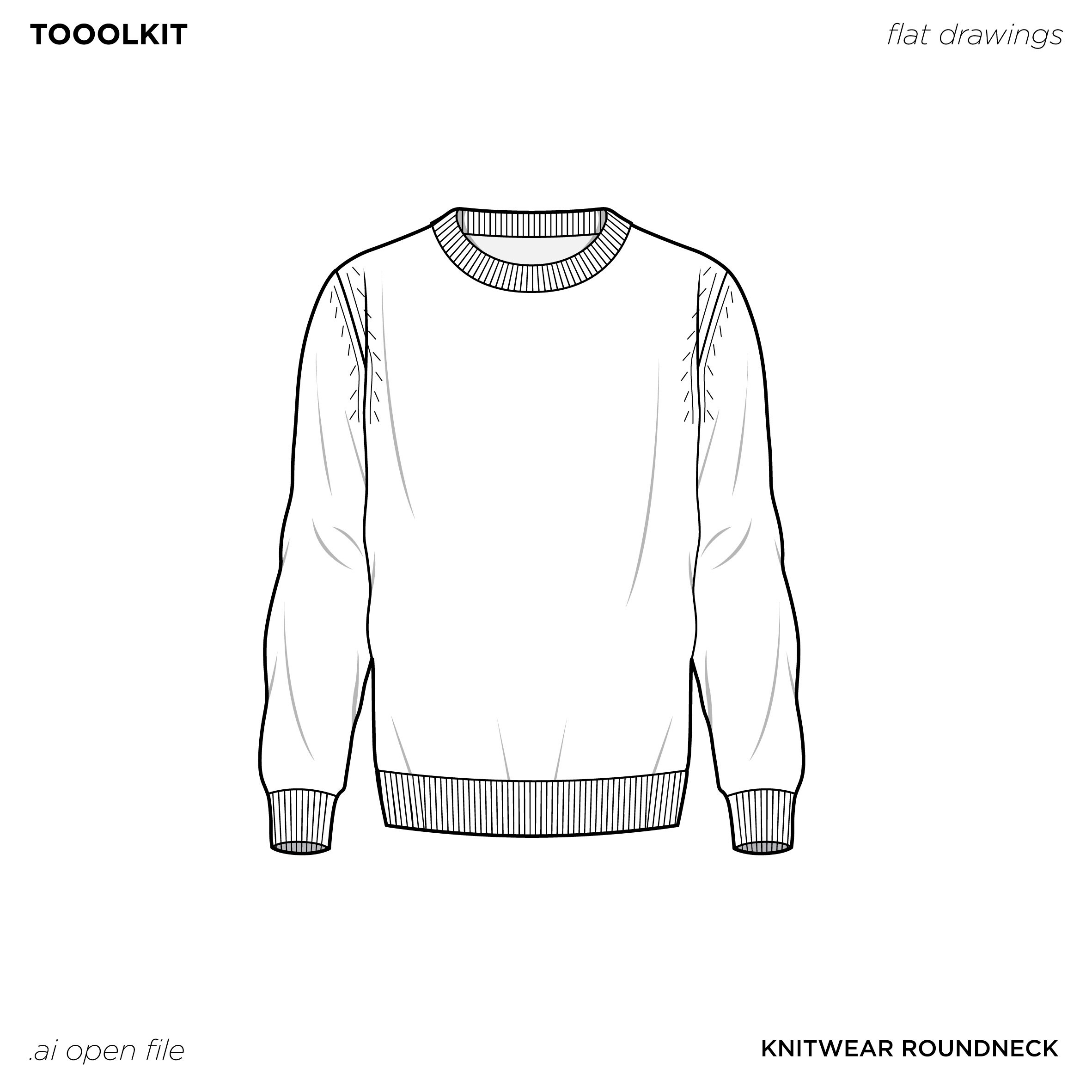 Knitwear Vector Mockup Pack Template Fashion Illustrator Tech Pack ...