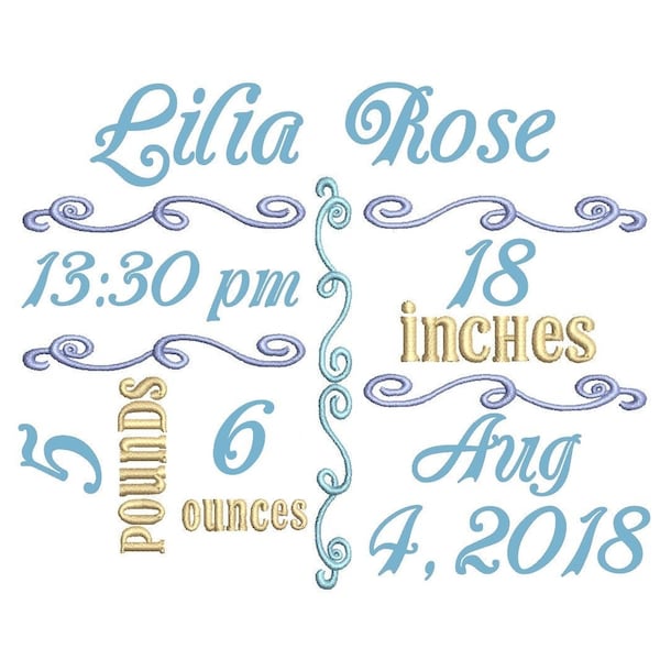 Embroidery Birth Announcement - Etsy