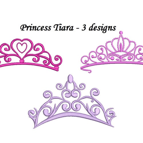 Crown Embroidery Designs Princess Crown Embroidery Design - Etsy
