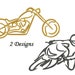 Motorcycle Embroidery Design - Outline Only - 3,4,5,6,7 Inch Size ...